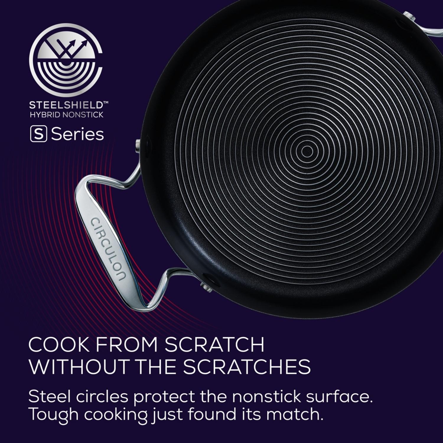 Circulon S-Series Hybrid Stainless Steel Nonstick Induction Covered Sa ...